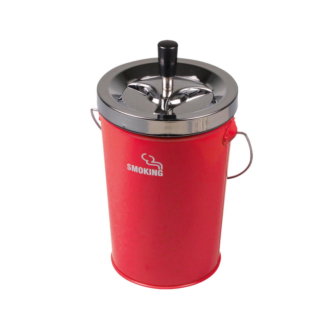 Rotary ashtray bucket Chrome/Red 14 Cm