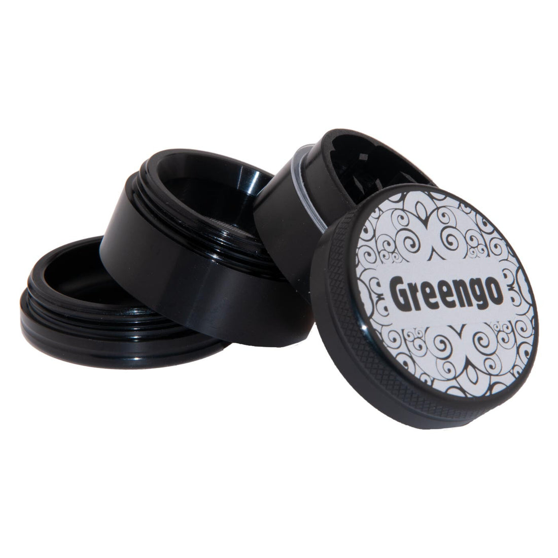 Greengo grinder, 4-dl, 40 mm, black | Grasscompany.com