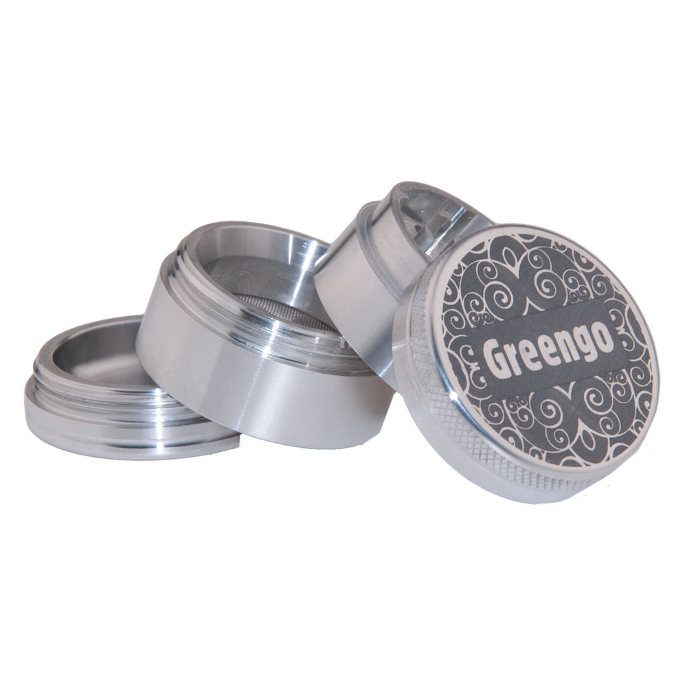 Greengo grinder, 4-dl, 40 mm, zilver | Grasscompany.com
