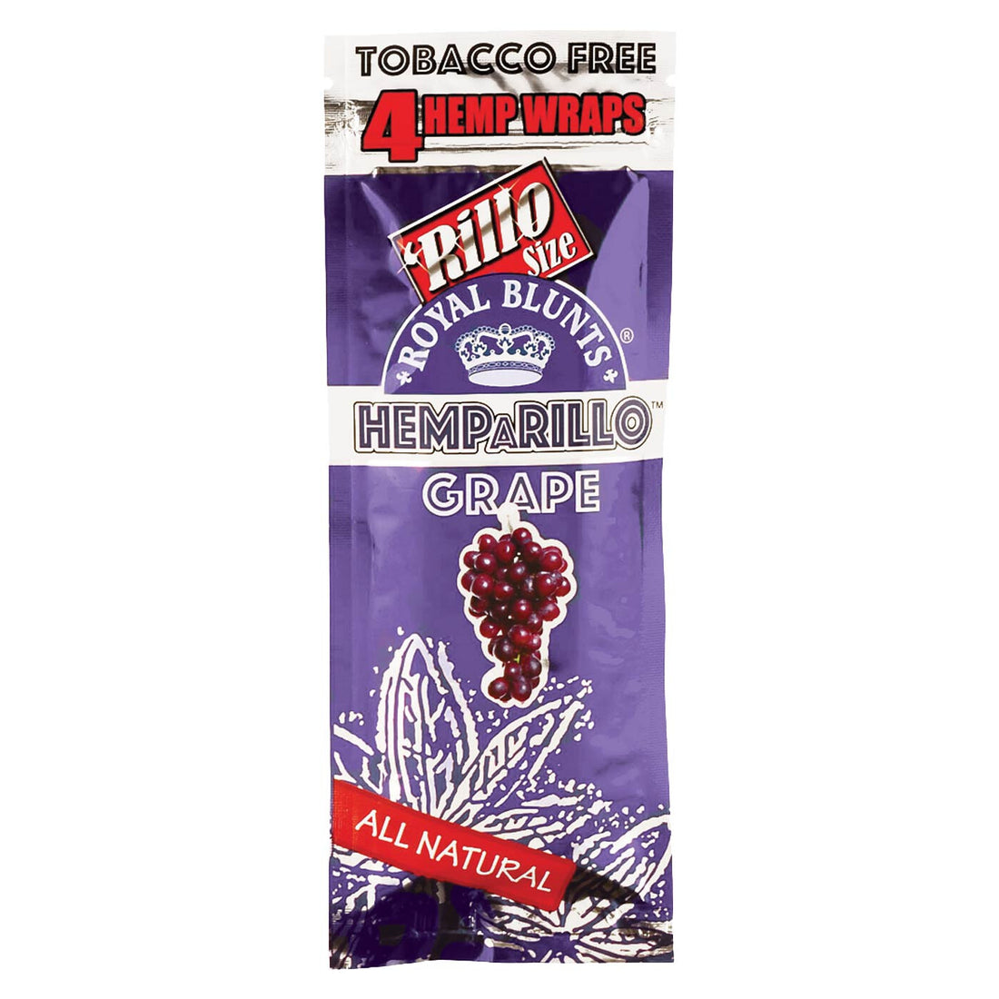 Display Royal Blunts Hemparillo Hemp Blunts Grape 15 x 4 PCS