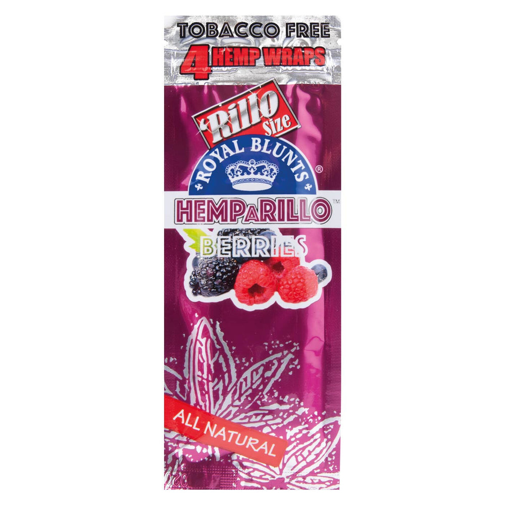 Display Royal Blunts Hemparillo Hemp Blunts Berries 15 x 4 PCS
