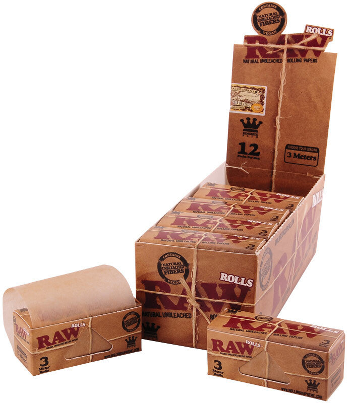 Display Raw Classic King Size Rolls 12 Pcs