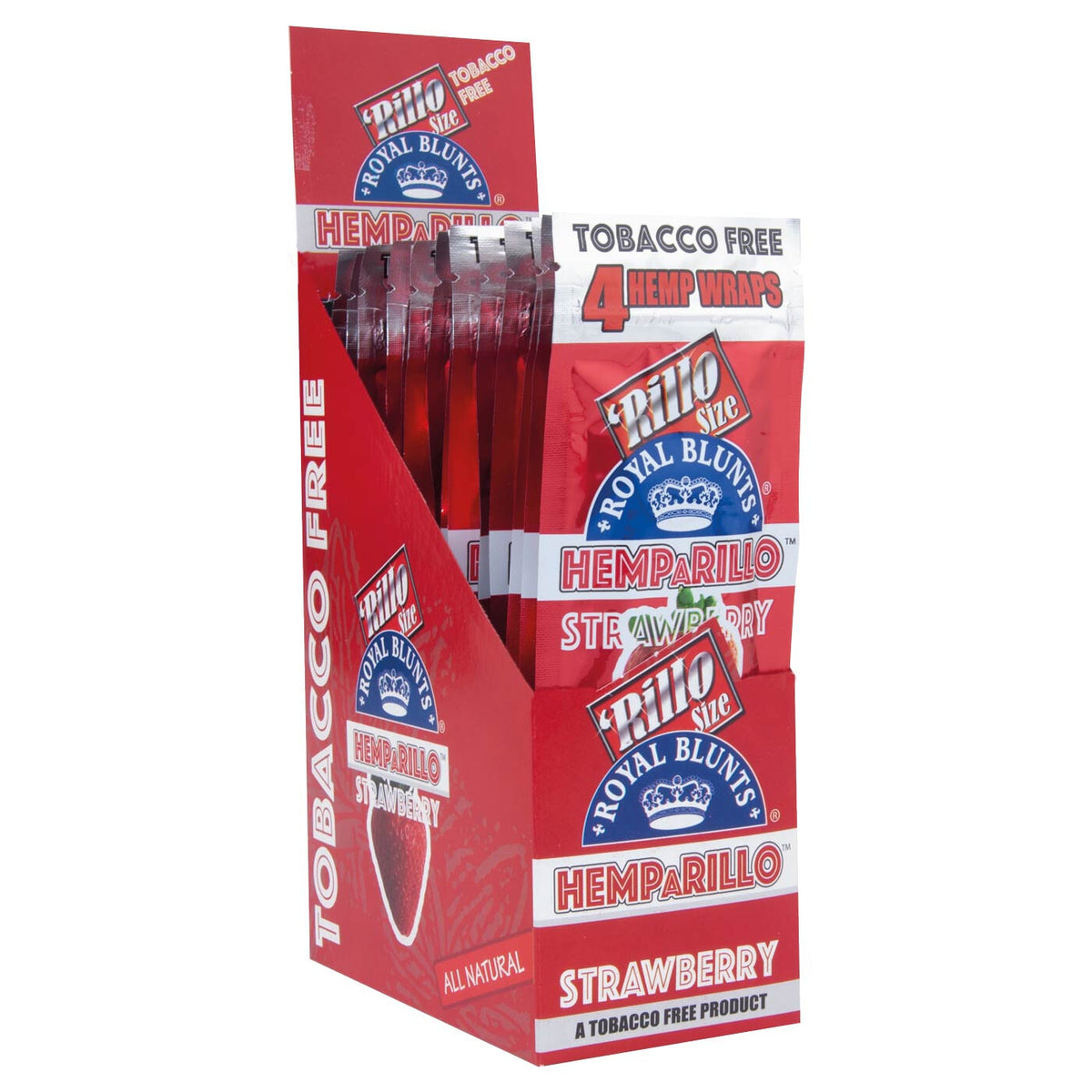 Display Royal Blunts Hemparillo Hemp Blunts Strawberry 15 x 4 PCS